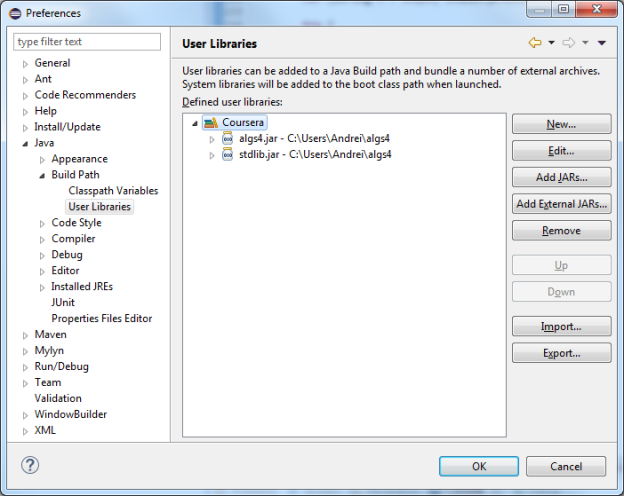 Configuring Eclipse Ide For Algorithms Part I Coursera Code And Coda